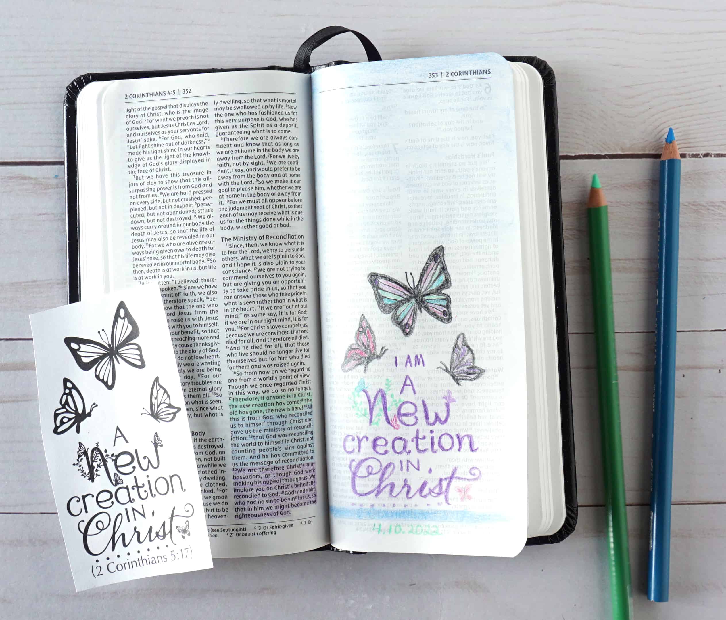 pocket Bible journaling – a new creation in Christ | Divine Creative Love