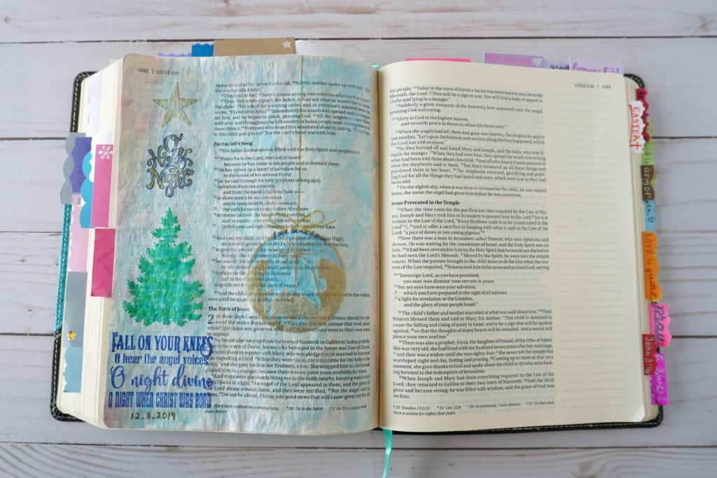 Christmas Bible Journaling Tutorial: Luke 2 | Divine Creative Love
